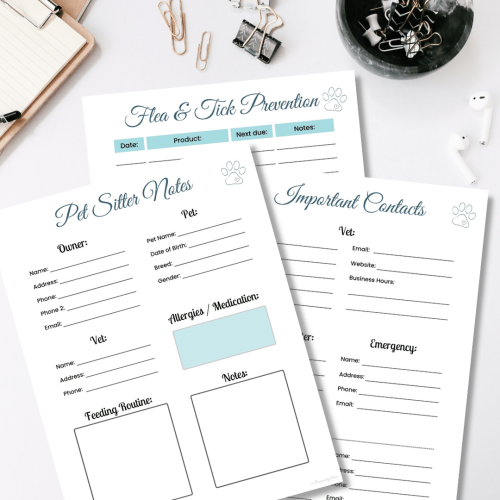 Cute printable Pet planner for busy dog owners - vetcarenews