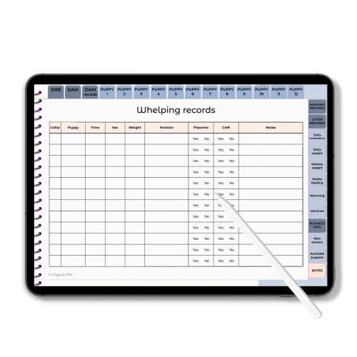 Essential digital Litter charts for dog breeders - vetcarenews